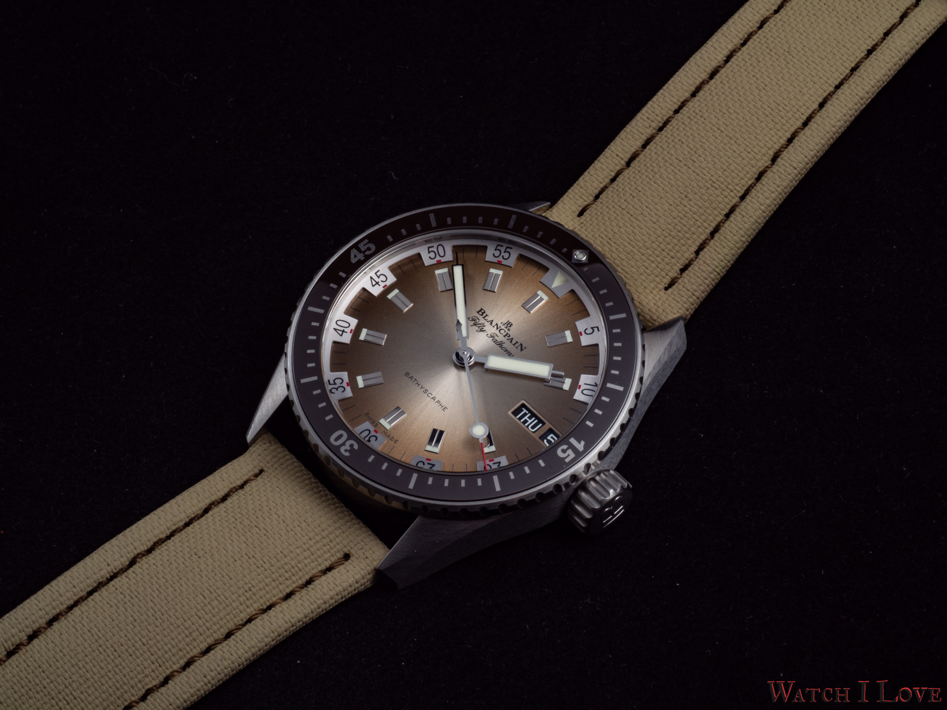 Review: Blancpain Fifty Fathoms Bathyscaphe Day Date Desert Edition - Watch I Love