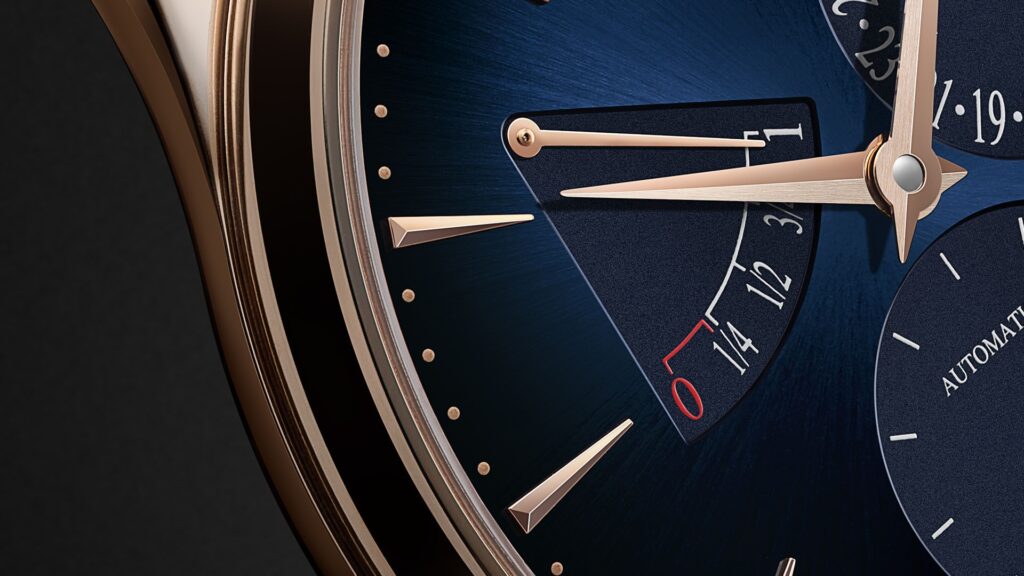Jaeger-LeCoultre Master Ultra Thin Power Reserve Pink Gold Blue Dial ...