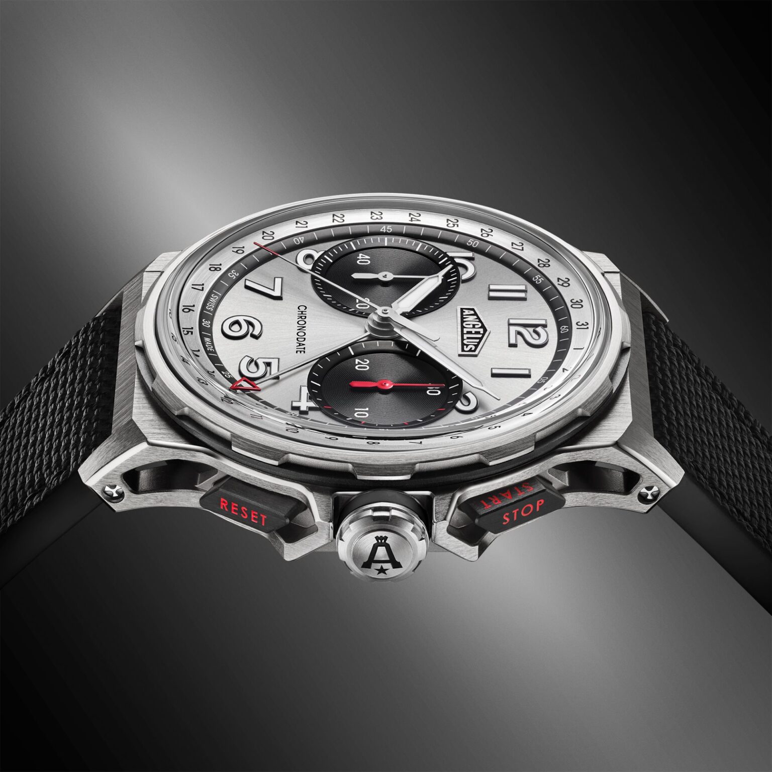 Discover the Angelus Chronodate Titanium Magnetic Silver - Watch I Love